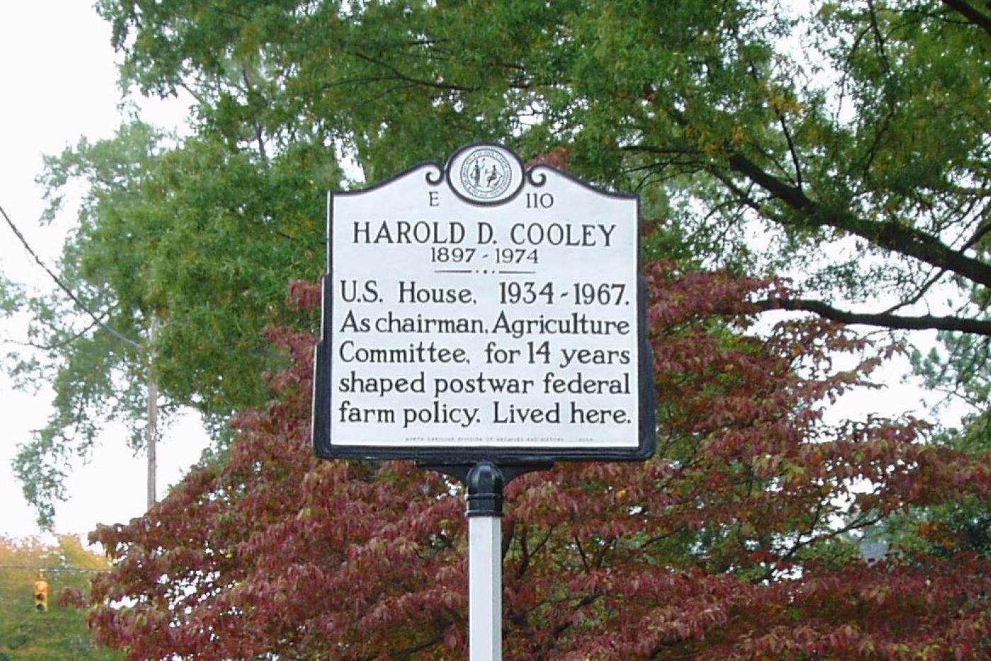 Harold D. Cooley 1897-1974 (E-110) | NC DNCR